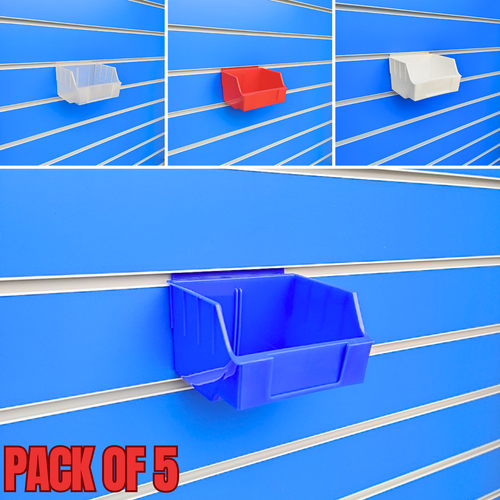 5 x STORBOX HEAVY DUTY STORAGE BOX SLATBOX SHELFBOX SLATWALL DISPLAY 4 COLOUR | eBay UK