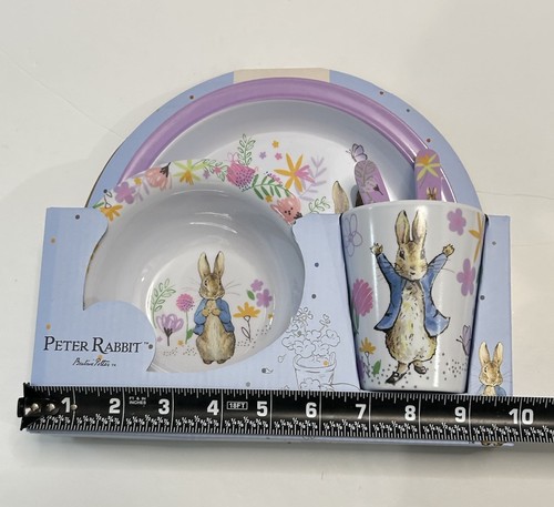 5 pc Beatrix Potter Peter Rabbit Spring Easter Melamine Kids Dining Set ...