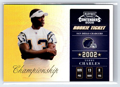 2002 Playoff Contenders Championship Ticket #172 Terry Charles RC ...
