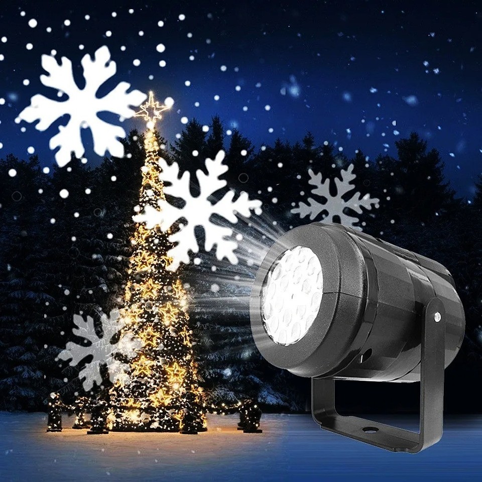 Snowflake Projector Happy New Year Lights Christmas Projection Stage ...
