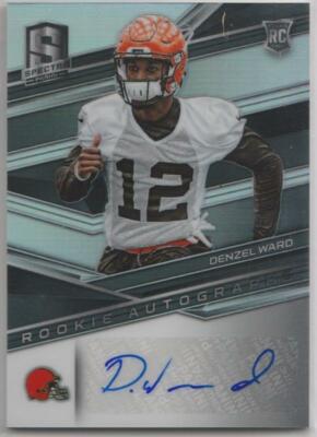 DENZEL WARD 2018 PANINI SPECTRA REFRACTOR AUTOGRAPH AUTO ROOKIE RC /199 ...