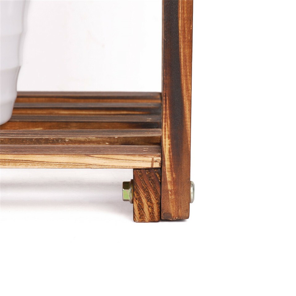 Multi Tier Wood Plant Stand Flower Pot Shelving Unit Display Rack ...