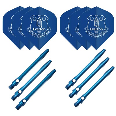 Everton Standard shape dart flights & aluminium stems set | eBay UK