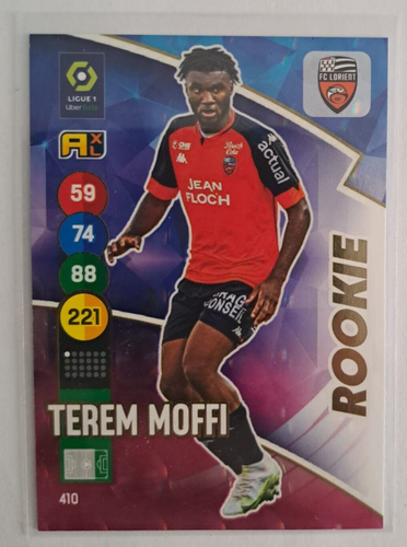Carte Card Carta n°410 ROOKIE Terem MOFFI FC LORIENT Panini Adrenalyn ...