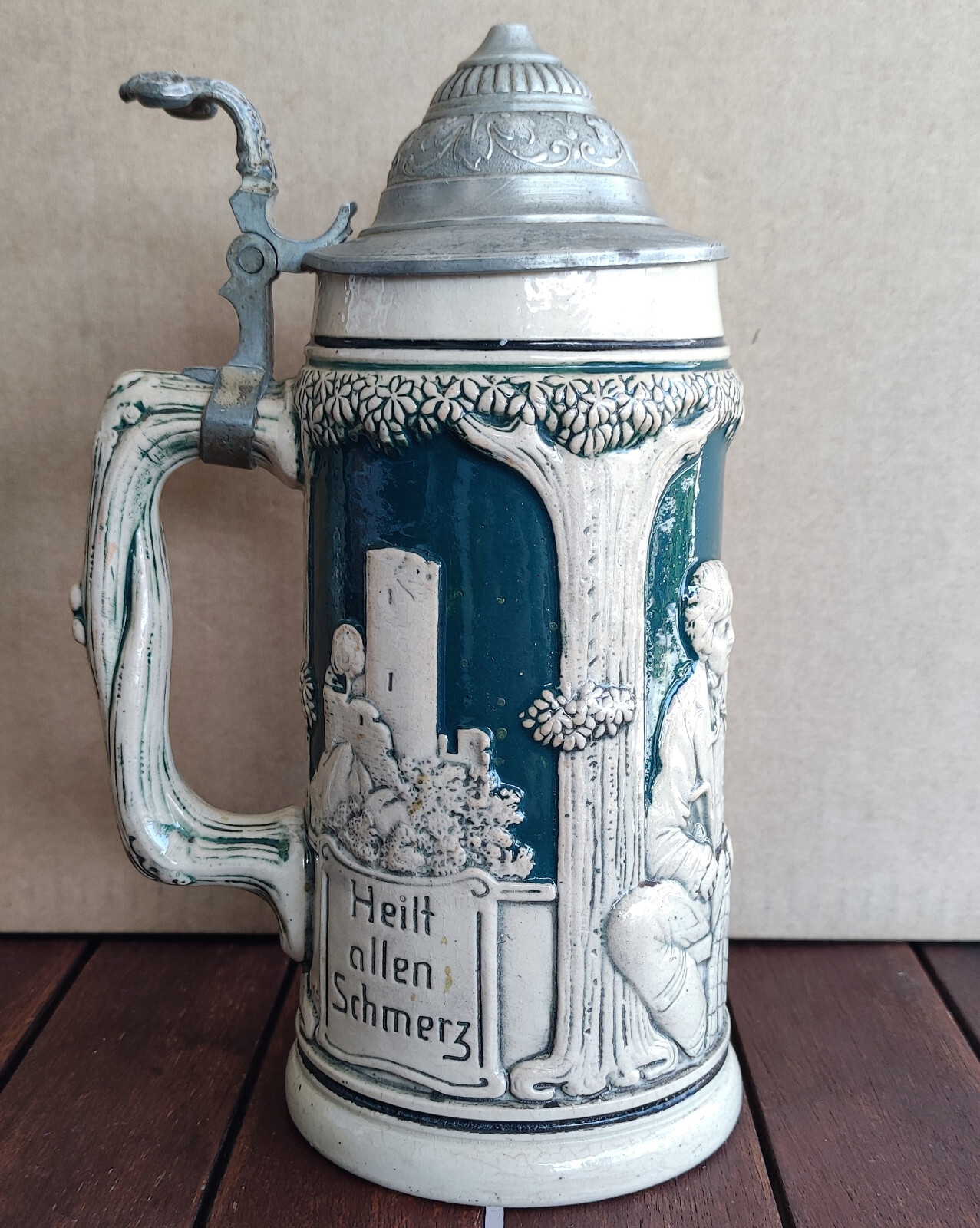 Vintage Rare German Beer Stein, Ein Frohes Herz - Heilt allen Schmerz | eBay