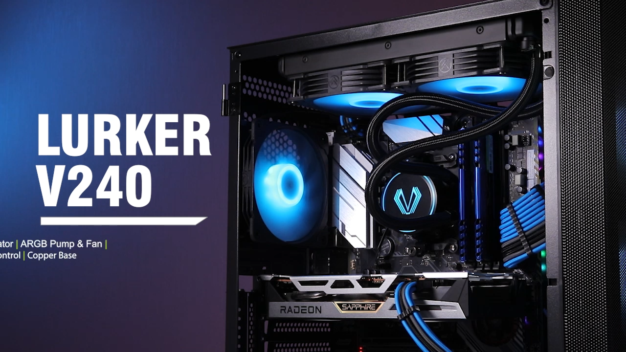 Vetroo V240 Liquid CPU Cooler 240mm RGB&PWM Pump&Fan 250W TDP AIO Water ...