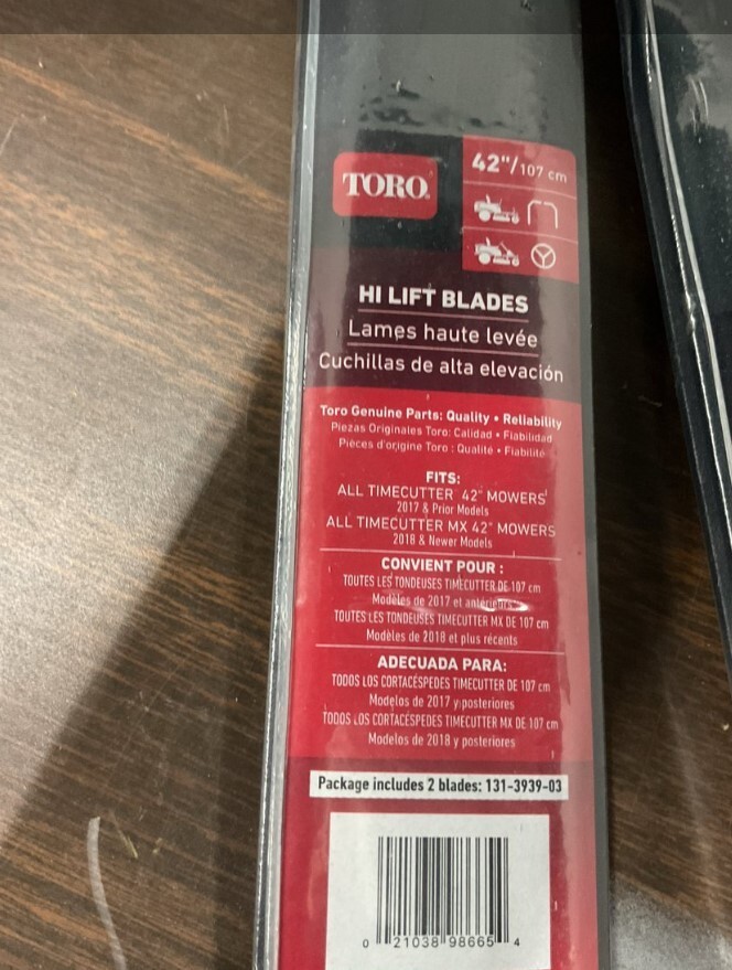 Toro 42 in. 2-Blade Lawn Mower Repl. Kit Timecutter 131-3939-03 READ ...