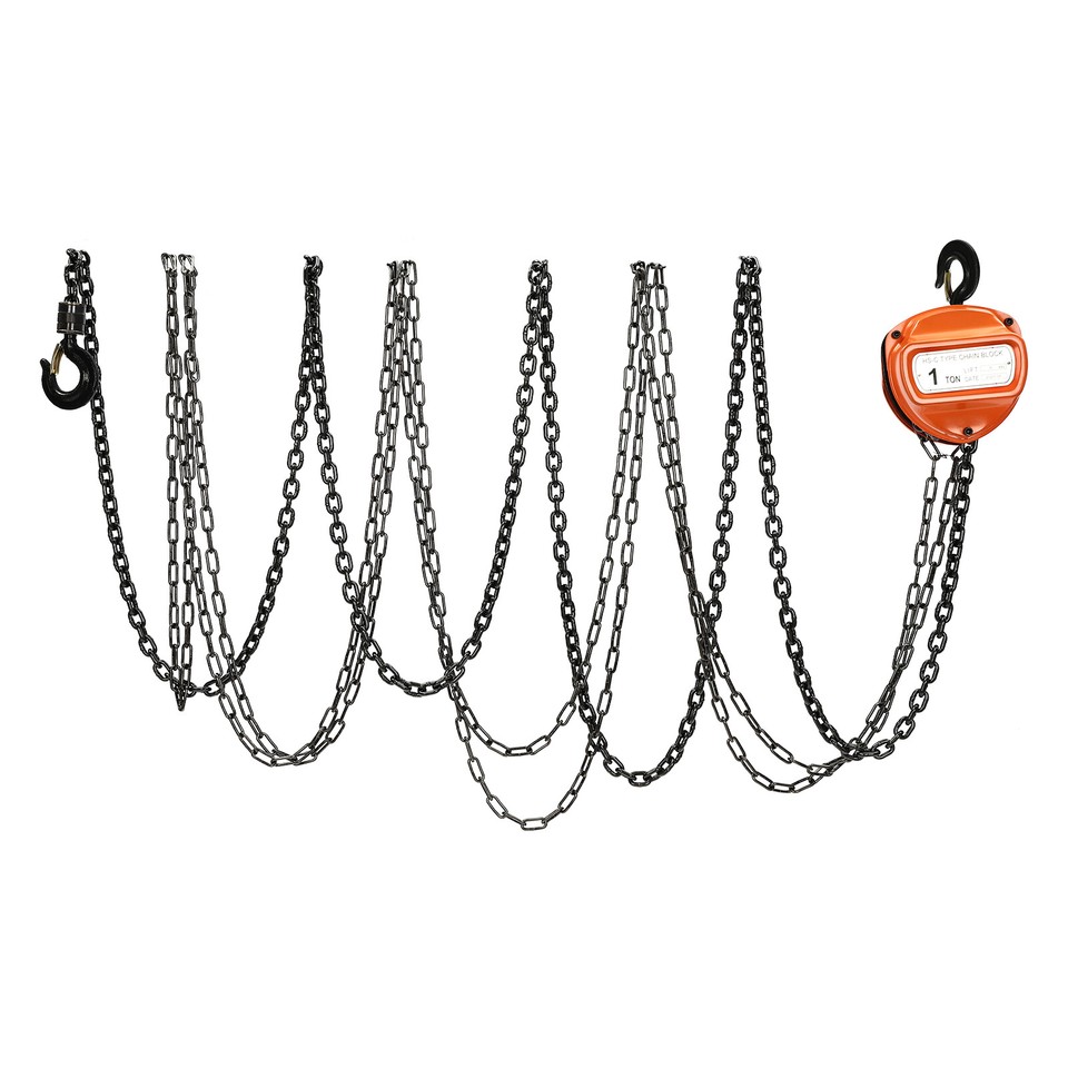 1T Hand Chain Hoist Manual Chain Block 20ft Lift Heavy Duty Pulley ...