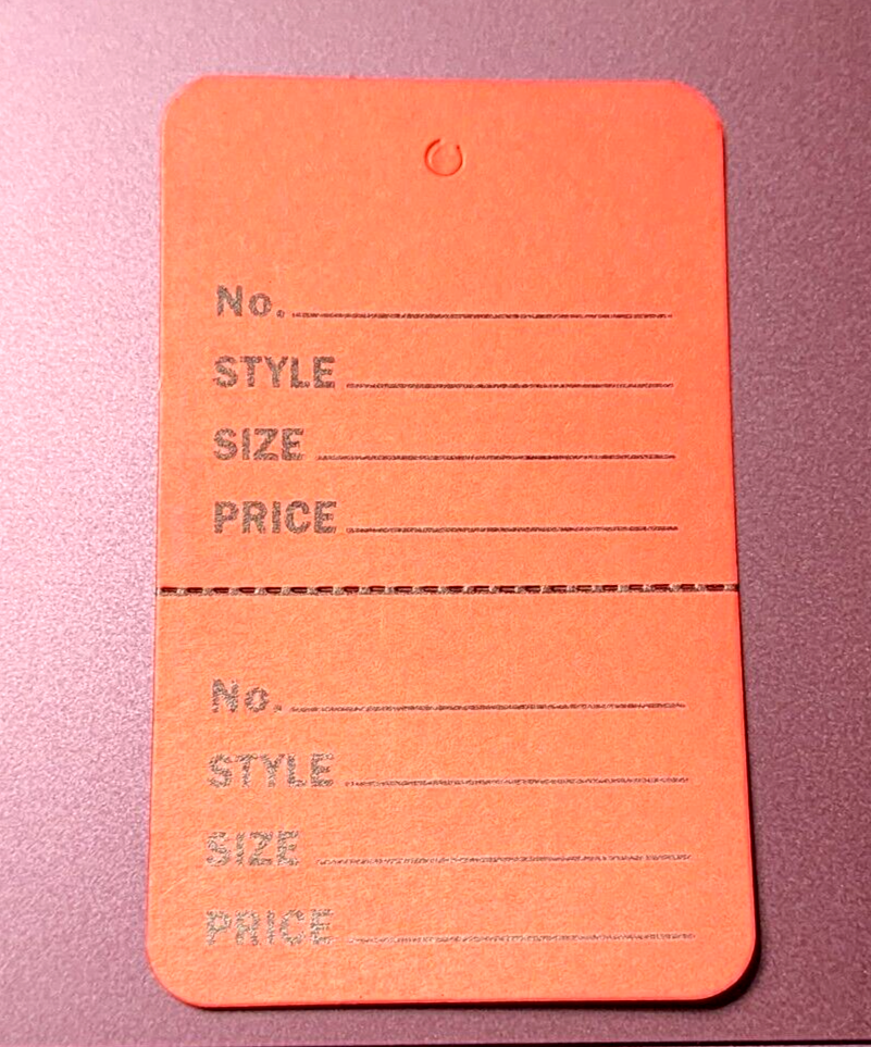 600+ RED 2.75"x1.75" Large Perforated Unstrung Price Consignment Store ...