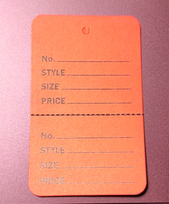 600+ RED 2.75"x1.75" Large Perforated Unstrung Price Consignment Store ...