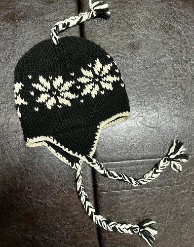 Handknit Himalayan Large/X-Large Adult Sherpa cap, 100% wool, Ski ...