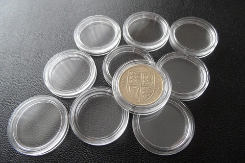 Pack of 10 Round Coin Capsules Sizes 21 mm - 24 mm - 27 mm - 30 mm 40 ...