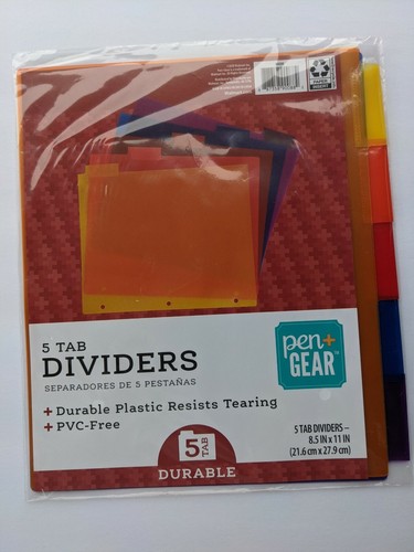 Avery Dennison Ave-11902 Plastic Pocket Insertable Tab Dividers - 5 X ...