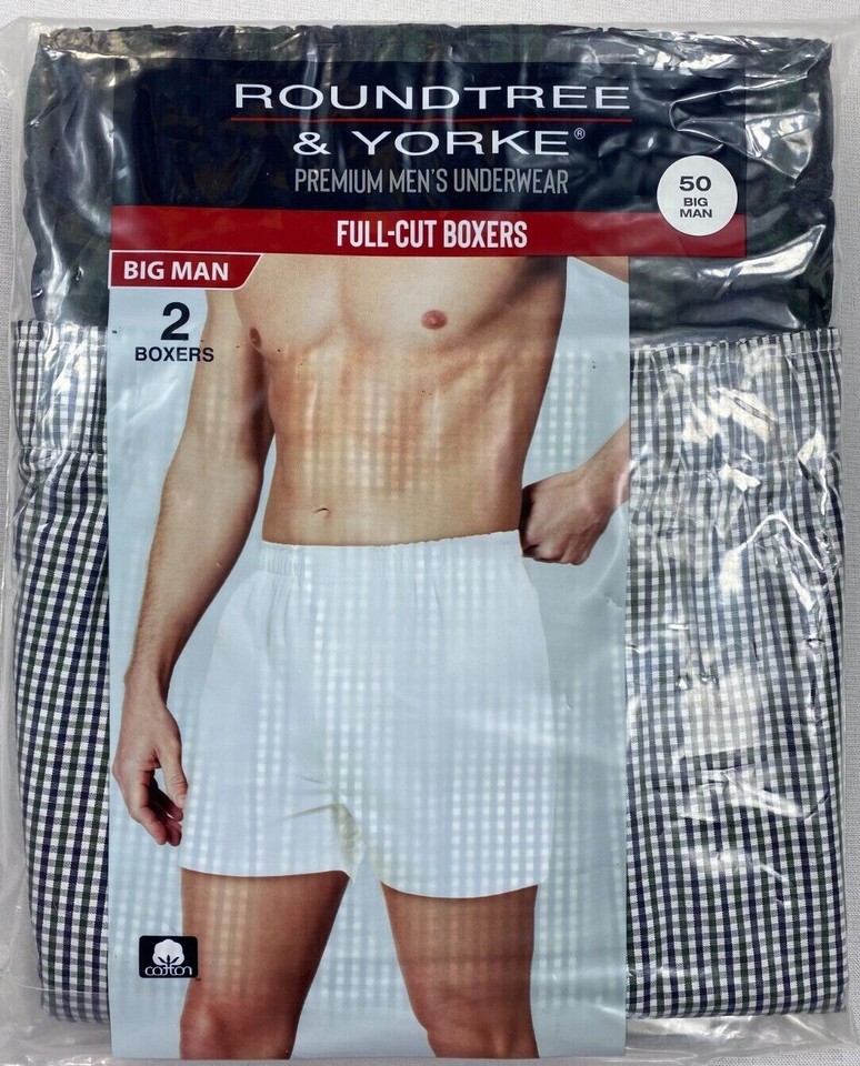 Men's Big Man Roundtree & Yorke Full-Cut Boxers Premium Cotton ...