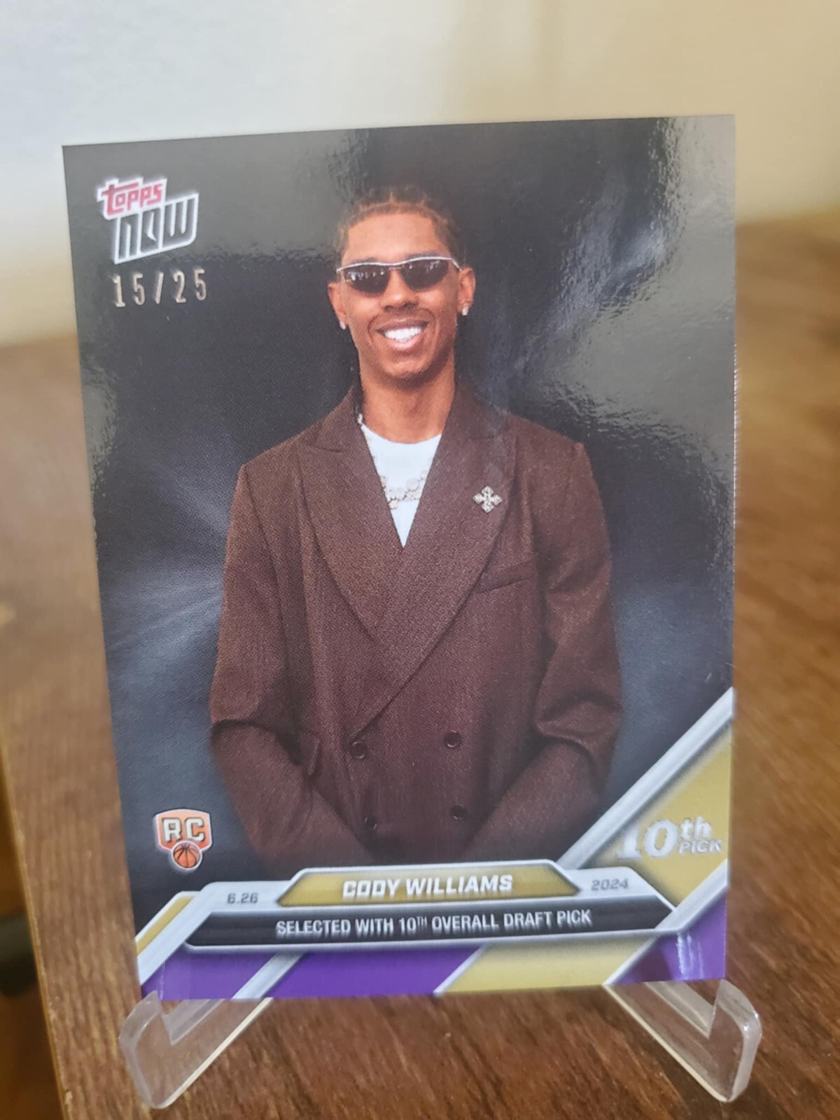 CODY WILLIAMS RC 2024 Topps NOW Purple Parallel 15/25 ROOKIE #7 Jazz ...