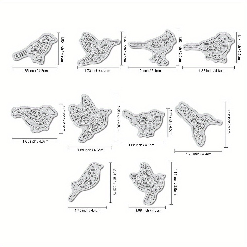 1Set 10Pcs 10 Style Carbon Steel Cutting Dies Stencils for DIY ...