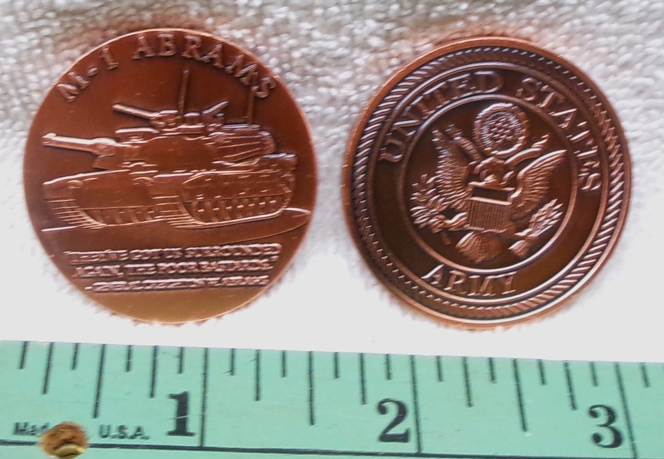 ** US ARMY - METAL - CHALLENGE COIN - M-1 ABRAMS TANK - Great DETAIL ...