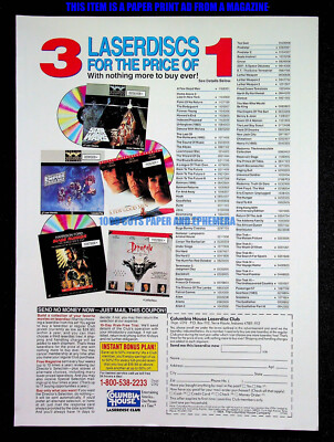 Columbia House Laserdisc Club 1994 Trade Print Magazine Ad Poster ...