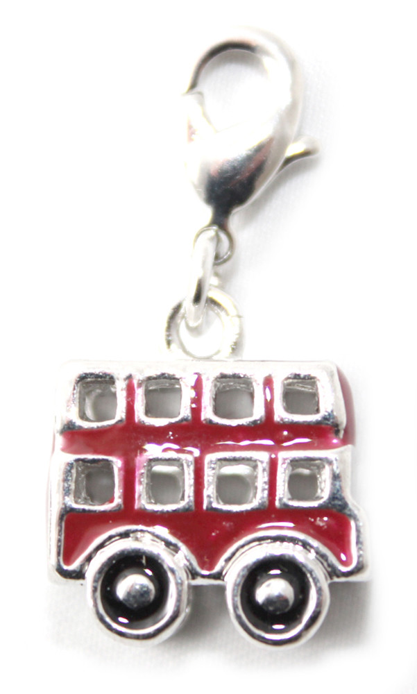 London Bus Charm, Red Bus Charm, Red Bus Jewellery Necklace Charm, Clip ...