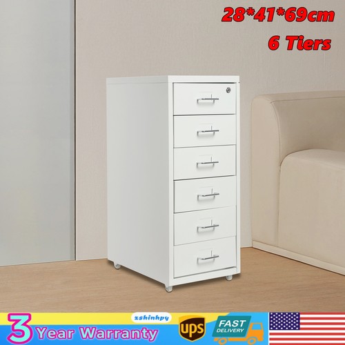 6-Drawer Vertical File Cabinet - Metal Storage with Lockable Drawers ...