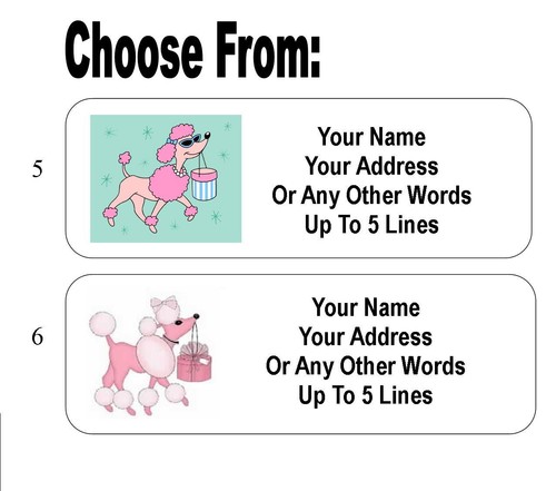 30 Pink Poodle Personalized Address Labels | eBay