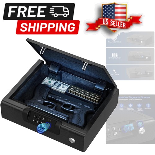 Portable Biometric Gun Safe with USB Charge - Secure Firearm Storage ...