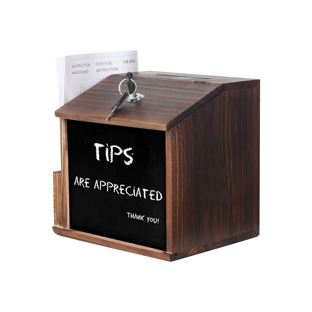Wood Donation and Ballot Box Suggestion Box- With Lockable- Charity ...
