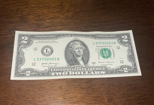 2017 2 Dollar Bill Series A Serial L03792083B Collectable Excellent ...