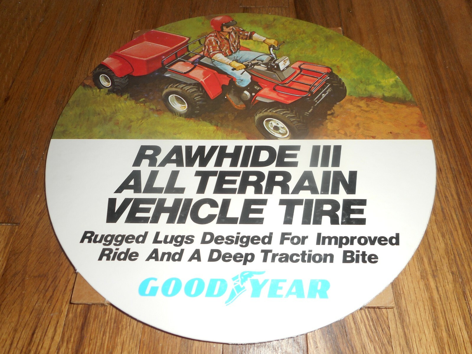 NOS Vintage GOODYEAR RAWHIDE III ATV 4 WHEELER Advertising Tire Insert ...