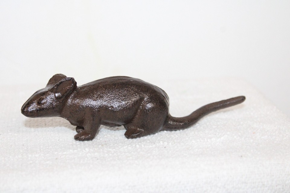 Antique Vintage Style Cast Iron Mouse Rat Paper Weight 5'' long | eBay