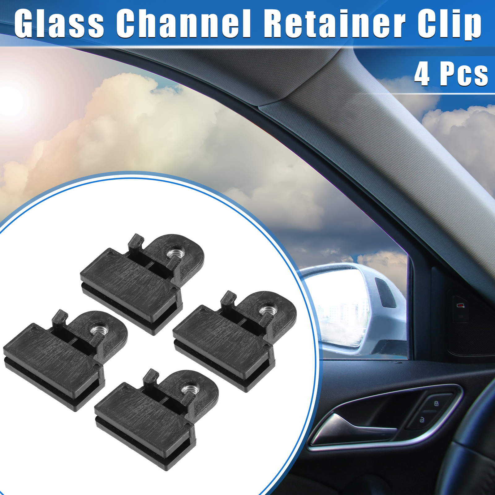 4 Pcs Universal Car Window Door Glass Channel Retainer Clip 1.93"x1.57 ...