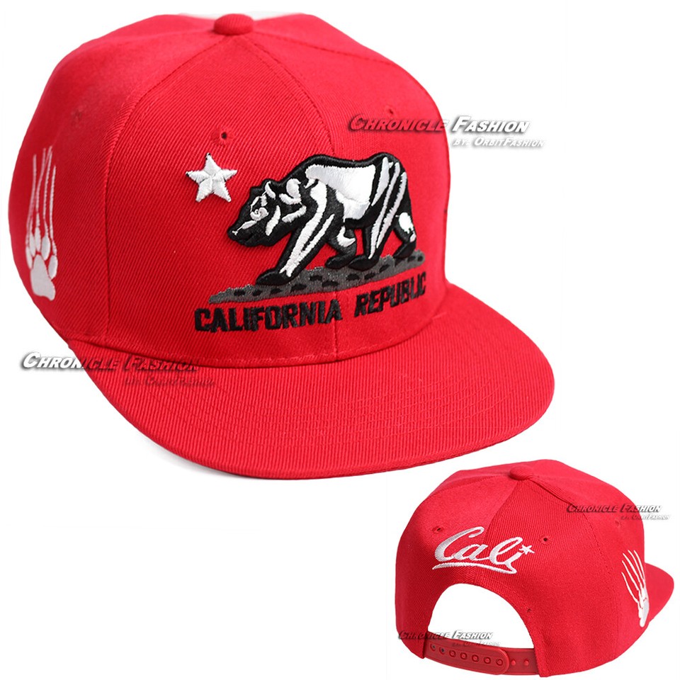 California Republic Baseball Cap Snapback Adjustable Hat Cali Hip Hop ...
