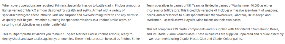 Kill Team Phobos Strike Team NEW in BOX Warhammer 40K Primaris Space ...