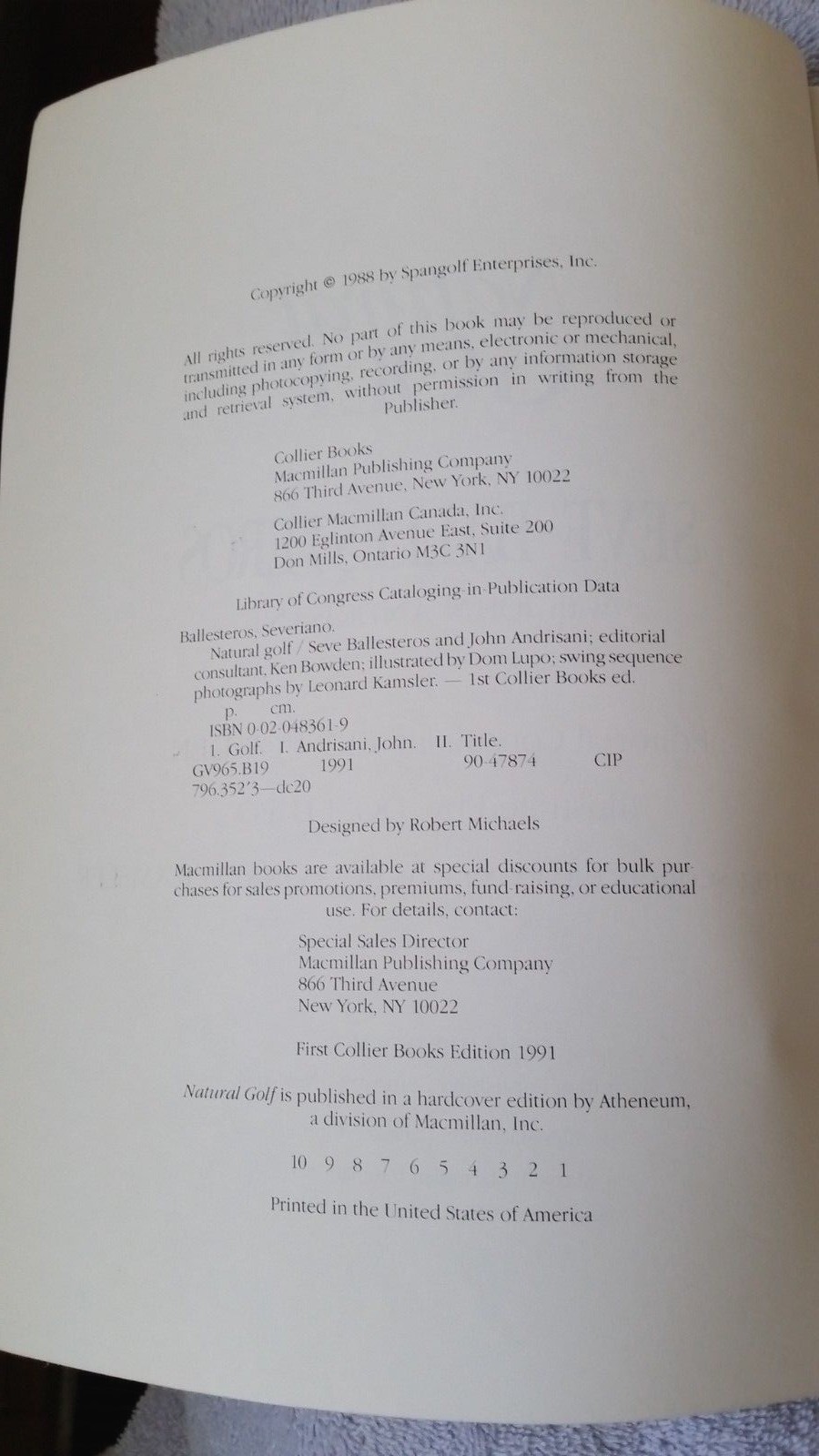 Natural Golf by Seve Ballesteros & John Andrisani (1991, Paperback ...