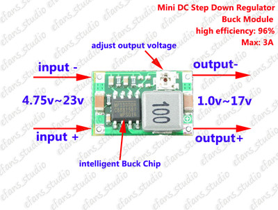 3A DC-DC Buck Step down Voltage Regulator 3.3V 5V 6V 9V 12V Power ...