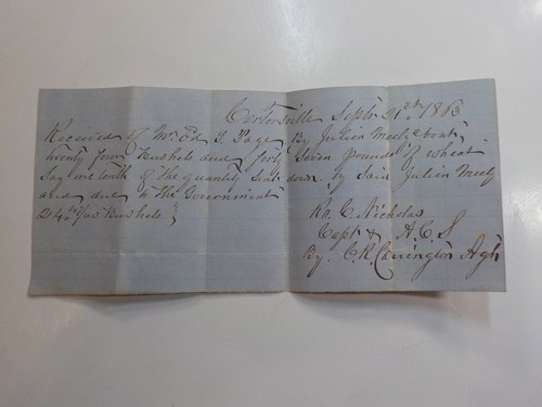 Civil War Confederate Document 1863 Cartersville Virginia Captain ...