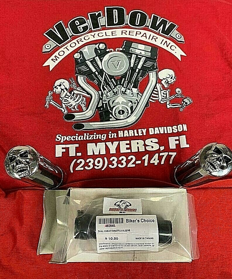 HARLEY DAVIDSON SKULL GRIPS AND THROTTLE SLEEVE | eBay