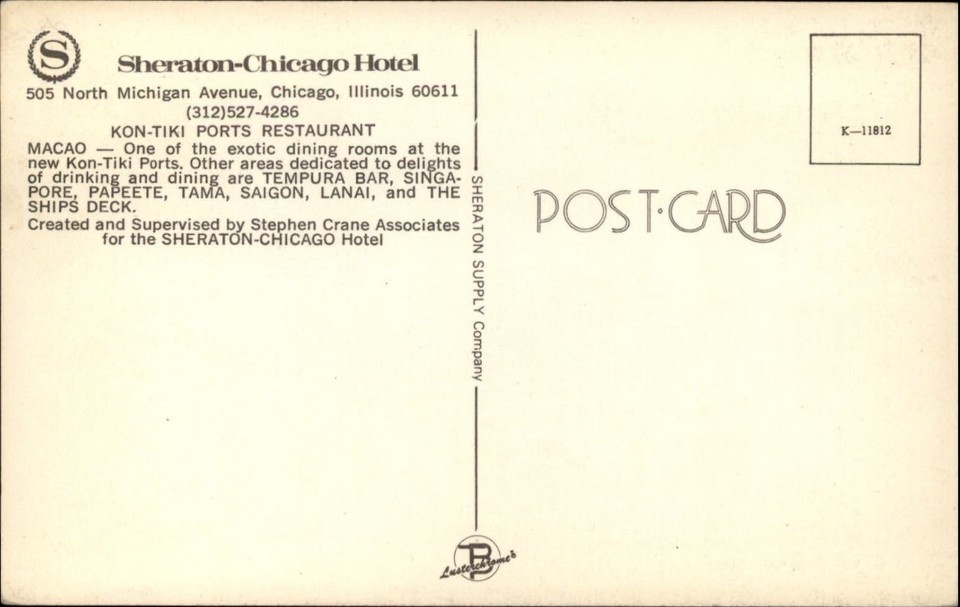 Chicago Illinois Sheraton Hotel Kon-Tiki Ports Restaurant interior ...