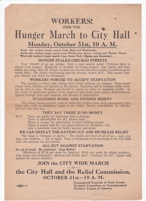 ORIGINAL 1932 CHICAGO HUNGER MARCH POSTER/FLYER - GREAT DEPRESSION | eBay