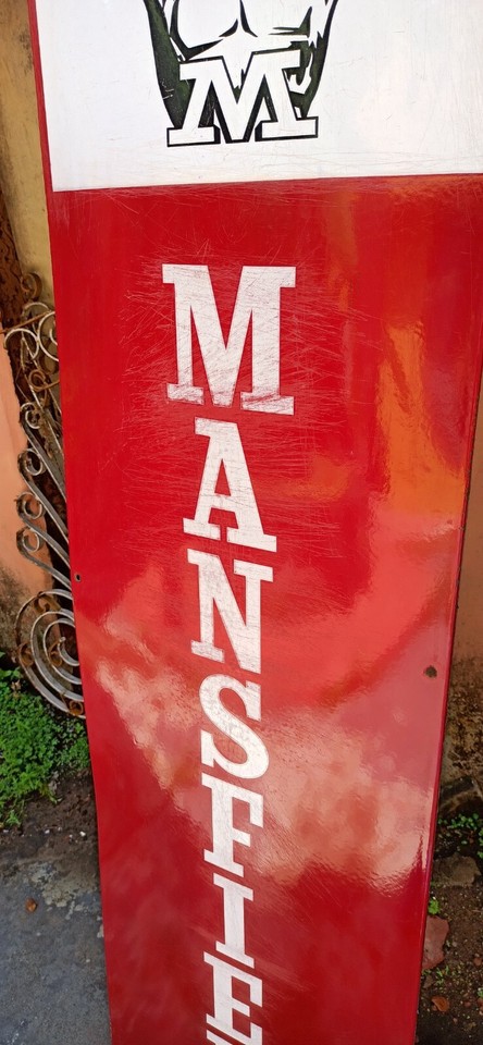 MRF Mansfield Tyre Oil Gas Station Enamel Porcelain Sign Board Antiq ...