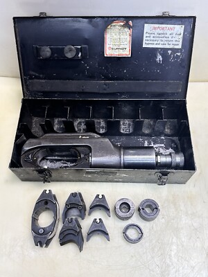 Burndy Y46C Hypress Hydraulic Crimper Tool 10,000PSI w/ 7 Dies | eBay