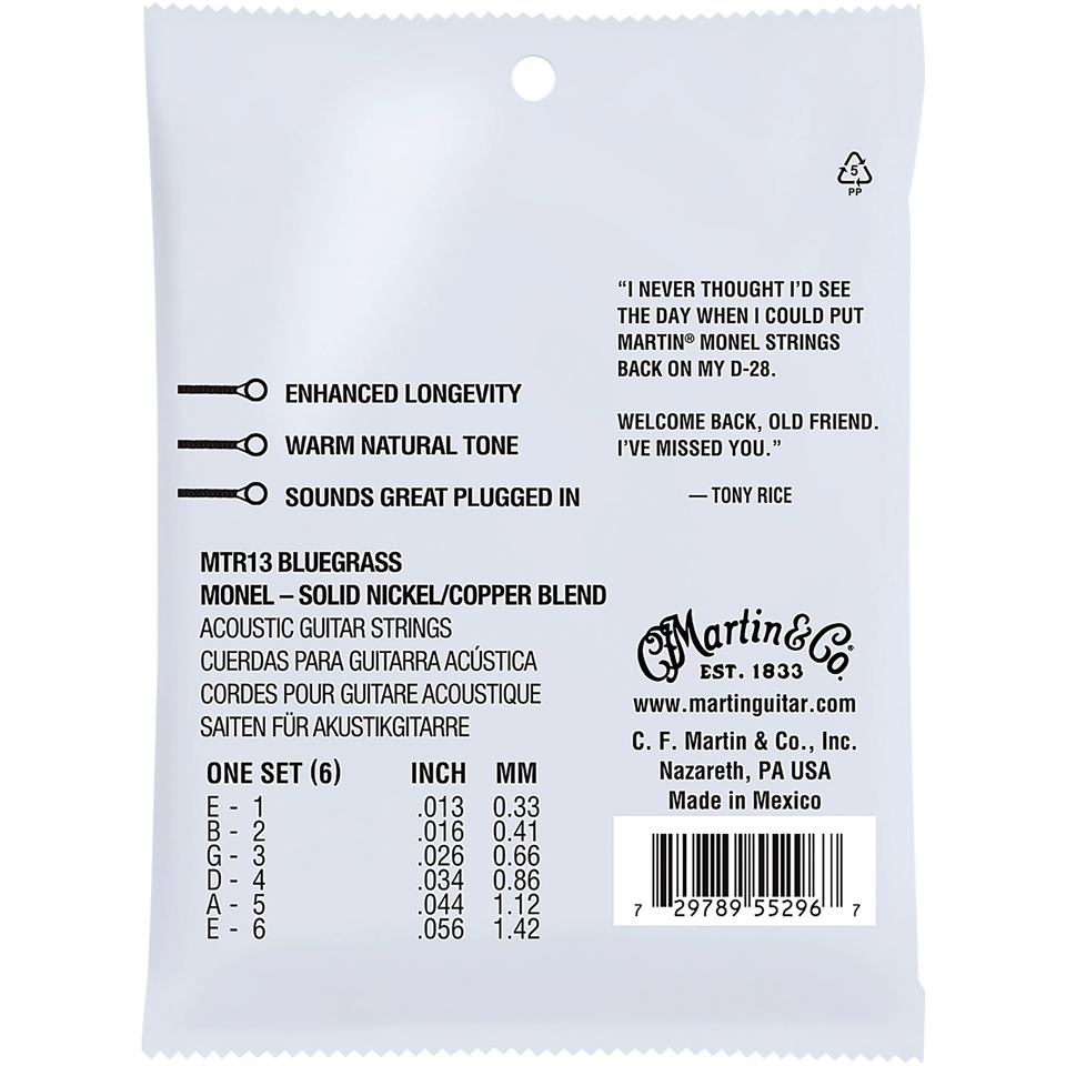 Martin MTR13 Retro Tony Rice Signature Monel Bluegrass Acoustic Guitar ...