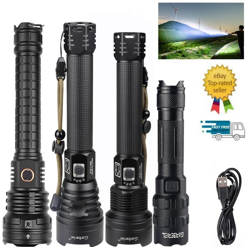 Super Bright xhp90 xhp50 LED Tactical Flashlight Rechargeable Powerful ...