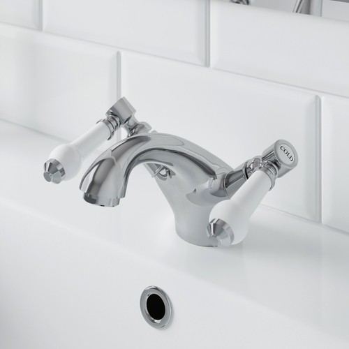 Traditional Bathroom Chrome Lever Handle Basin Mono Twin Sink Bath ...