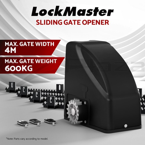Lockmaster Automatic Sliding Gate Opener Kit Electric 4M 600KG 3 ...