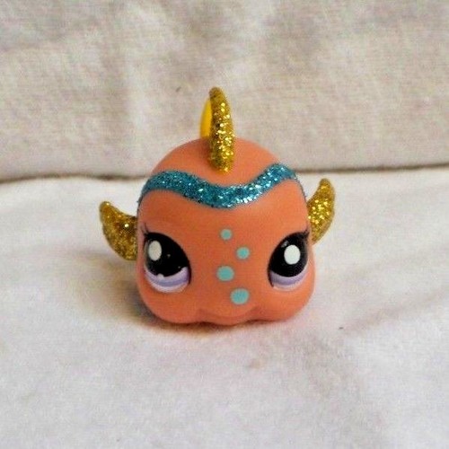 LITTLEST PETSHOP LPS #2352 HASBRO FISH POISSON CLOWN ROSE PAILLETTÉ ...