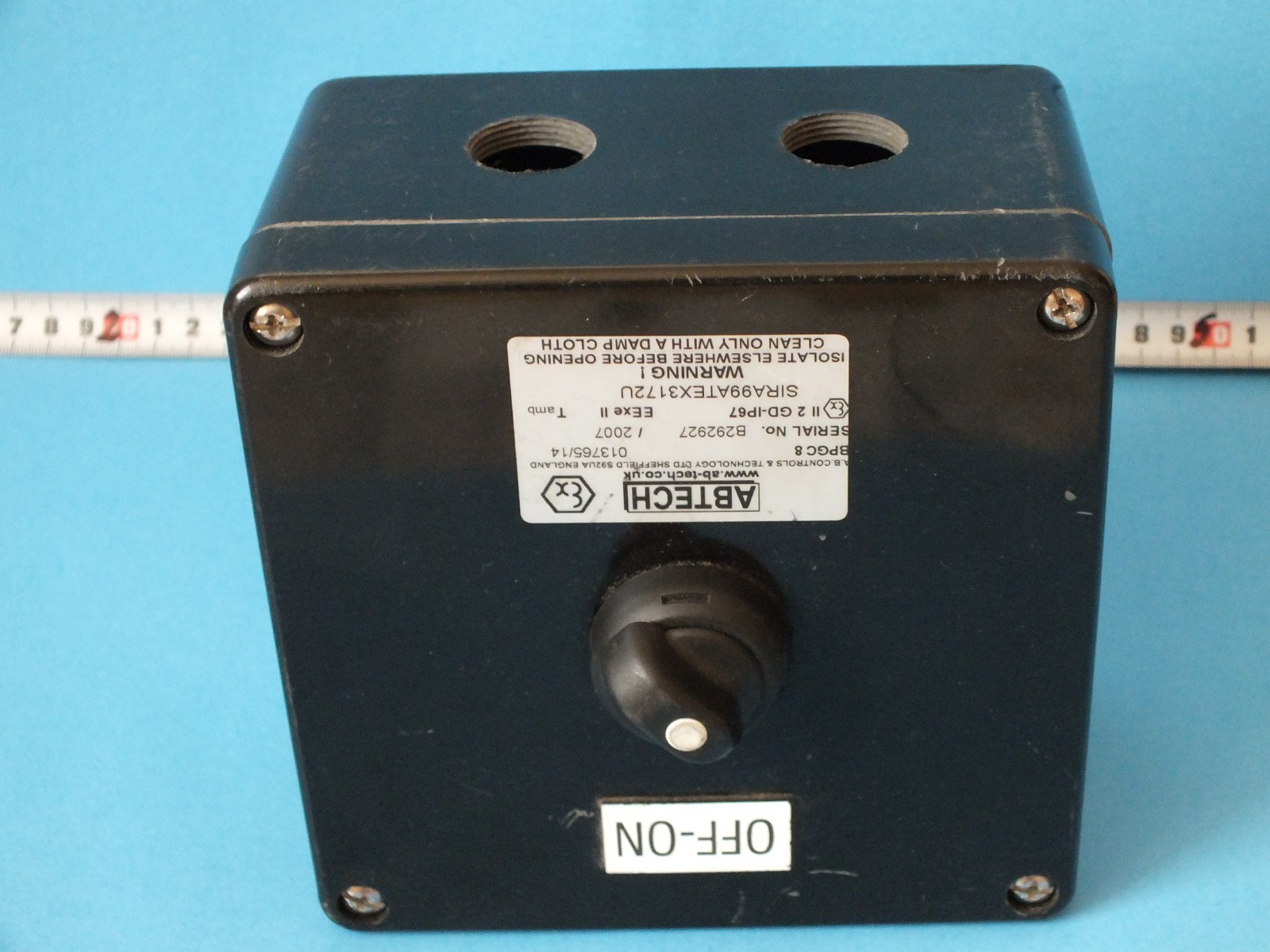 ABTECH BPGC8 Carbon Loaded GRP Enclosure + Allen-Bradley 800G-XBA Ser.A ...