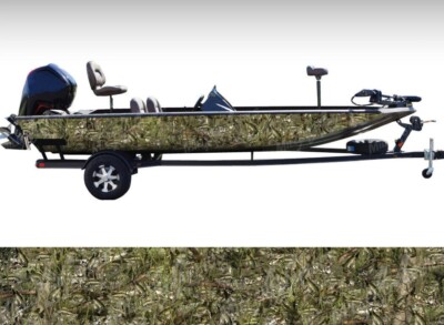 Fish Camo "Bass" Boat Wrap Kit 3M Premium Cast Vinyl - Many Sizes | eBay