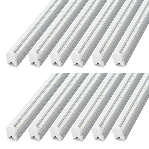 12 Pack LED T5 Integrated Single Fixture 4FT 20W LED Shop Ceiling ...