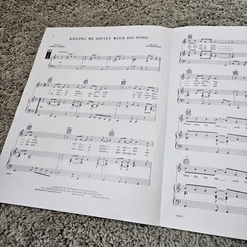 Killing Me Softly with His Song Recorded Roberta Flack Sheet Music 1972 ...